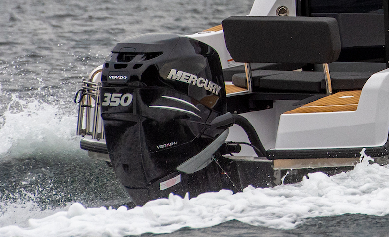 Mercury 350 L6 engine installed and tested - XO Boats